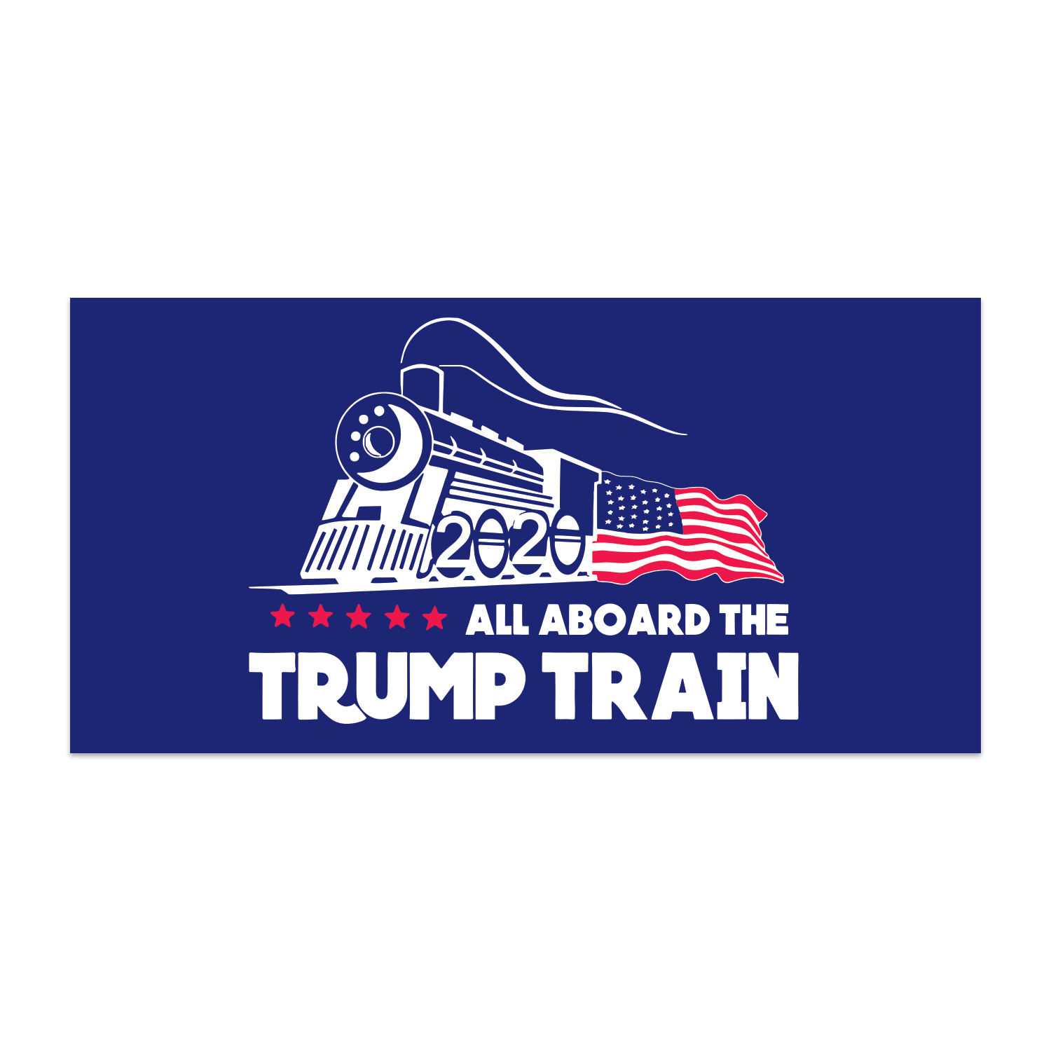 All Aboard The Trump Train 2020 Bumper Sticker