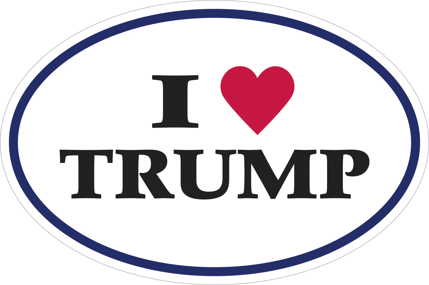 I Love Trump Oval American Made Bumper Stickers Pack of 50 Wholesale 2