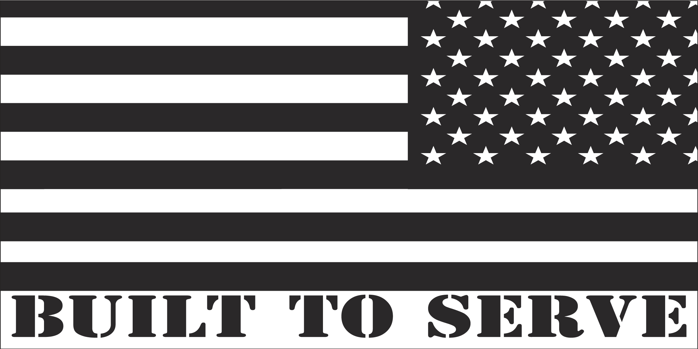 BUILT TO SERVE USA FLAG Black Bumper Sticker United States American Ma