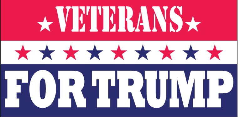 Veterans For Trump Red White And Blue - Bumper Sticker