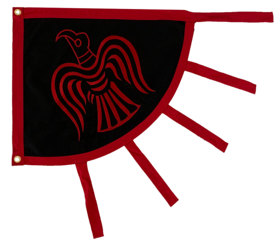 Viking Raven Red and Black 2'x3' Embroidered Flag ROUGH TEX® 600D Oxfo