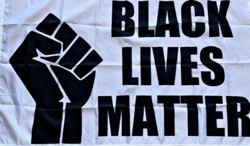 3’X5’ 68D WHITE BLM FLAG BLACK LIVES MATTER