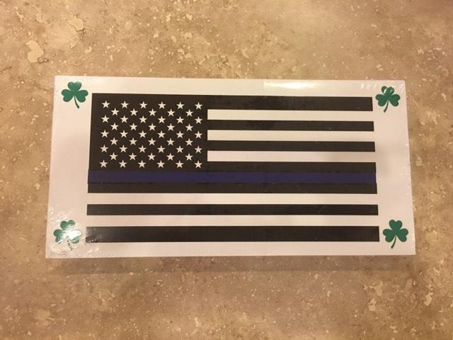 AMERICAN IRISH COPS USA POLICE MEMORIAL BLUE LINE SHAMROCK POLICE OFFI