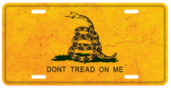 Gadsden Vintage Embossed License Plate Don't Tread on Me American Auto