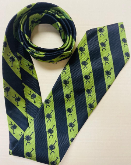 SC TIE SOUTH CAROLINA MENS NAVY GREEN FOREST GREEN STRIPES TIES