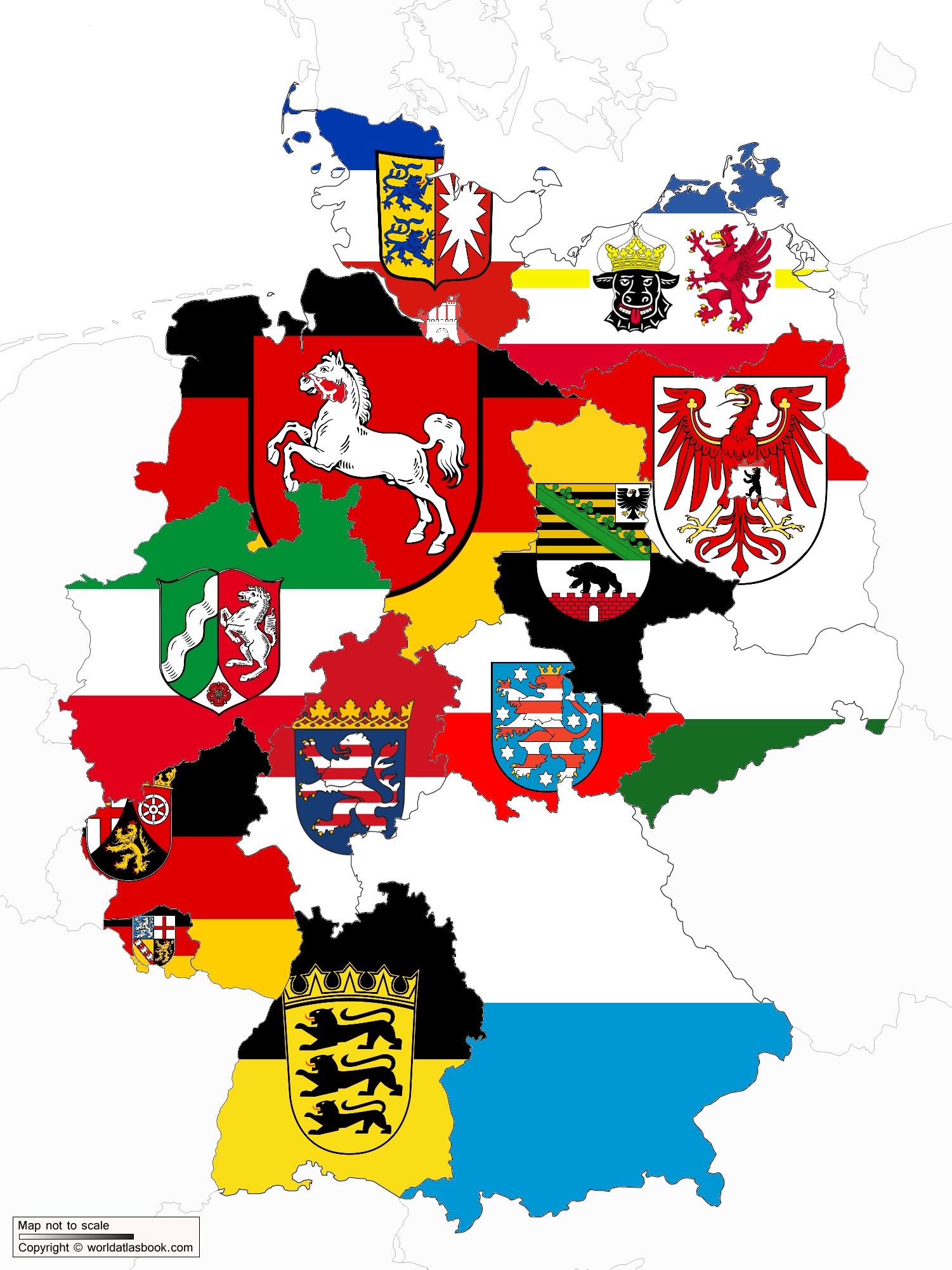 German States Landers (all 16) 3'x5' economical flags sold by the half