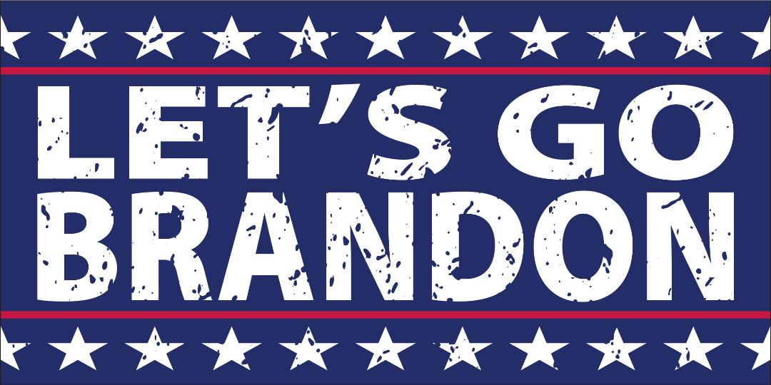 Let's Go Brandon Bumper Sticker Blue Vintage Official American Made Wh