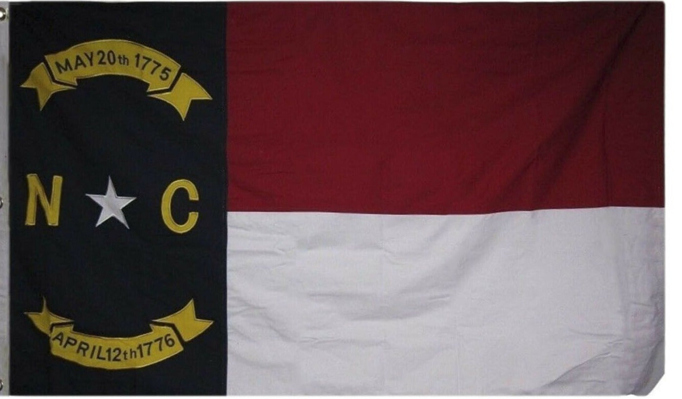 NORTH CAROLINA 5'X9.5' COTTON INTERNMENT FLAG NC OFFICIAL STATE