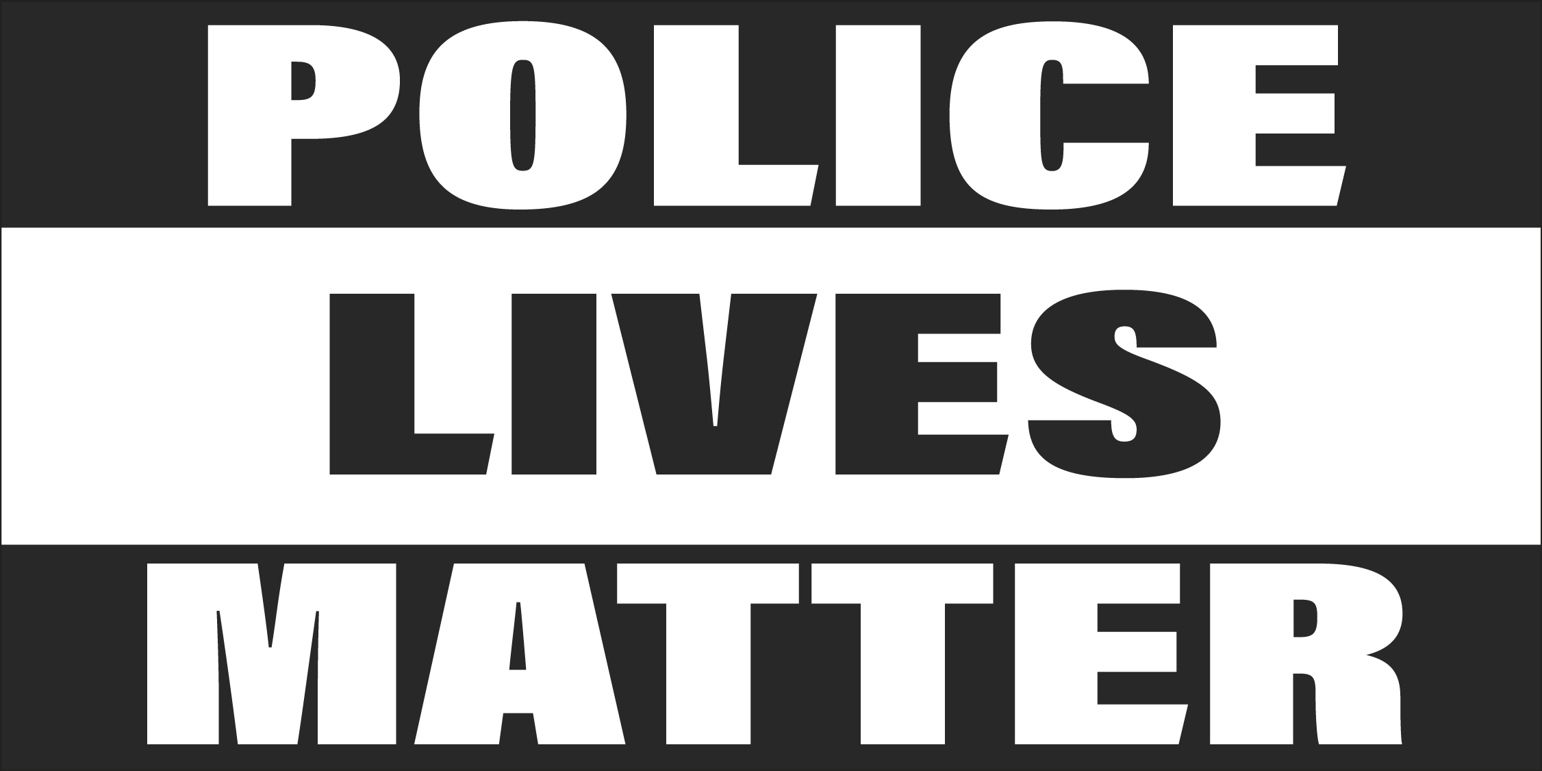 Police Lives Matter Black And White - Bumper Sticker