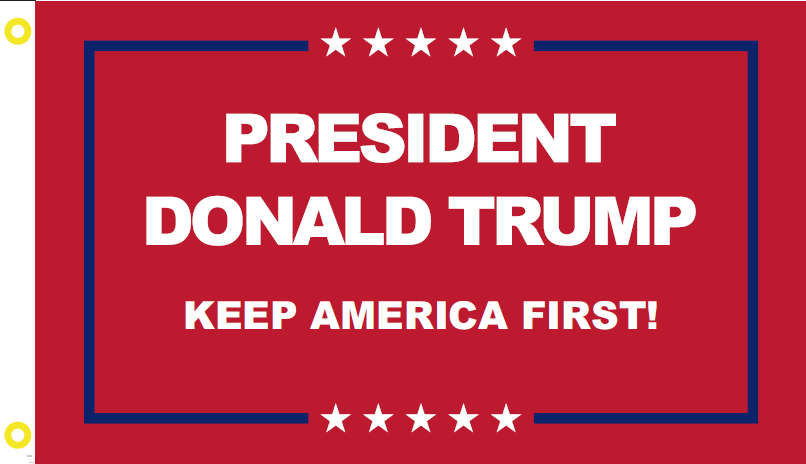 President Donald Trump Keep America First Red 3'x5' Flag ROUGH TEX® 68