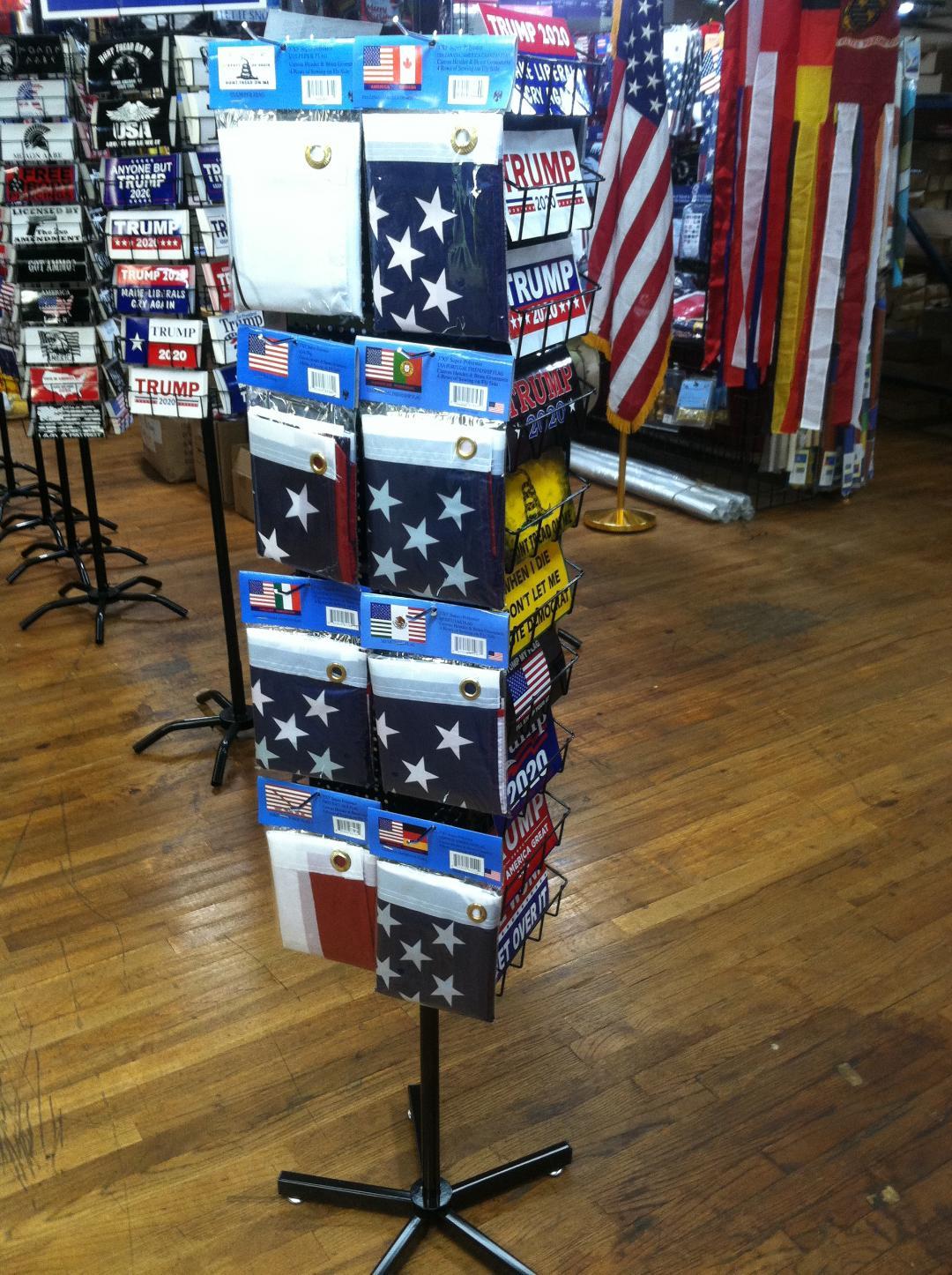 FLAG & BUMPER STICKER SPINNING RACK WHOLESALE PROGRAM SUPER SALE RETAI