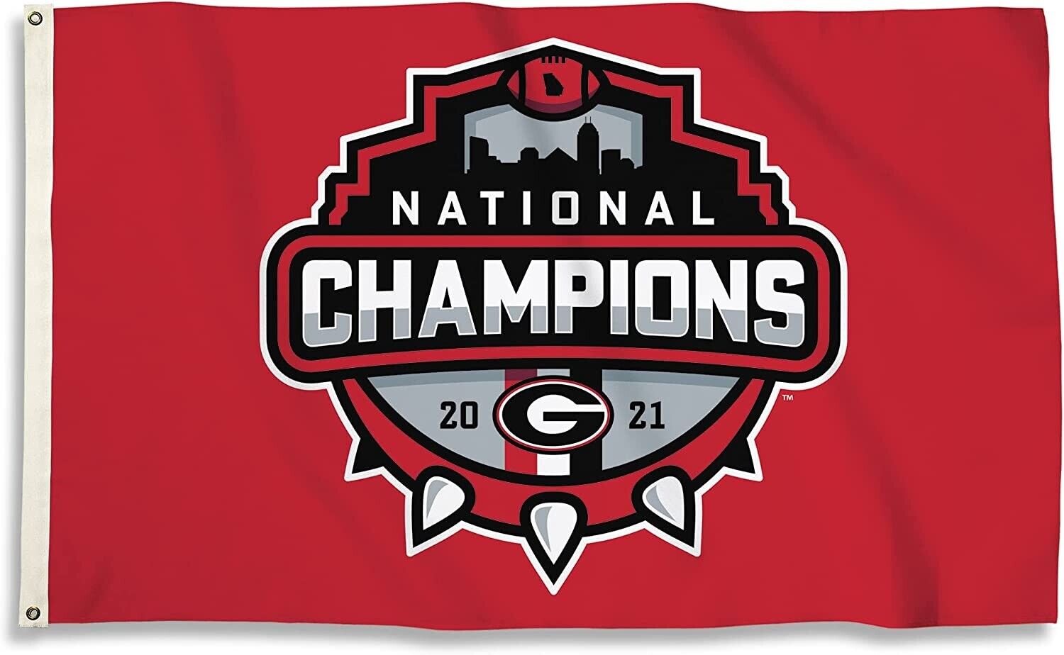 UGA National Champions 2021 Red Banner 3x5 Feet Flag University of Geo