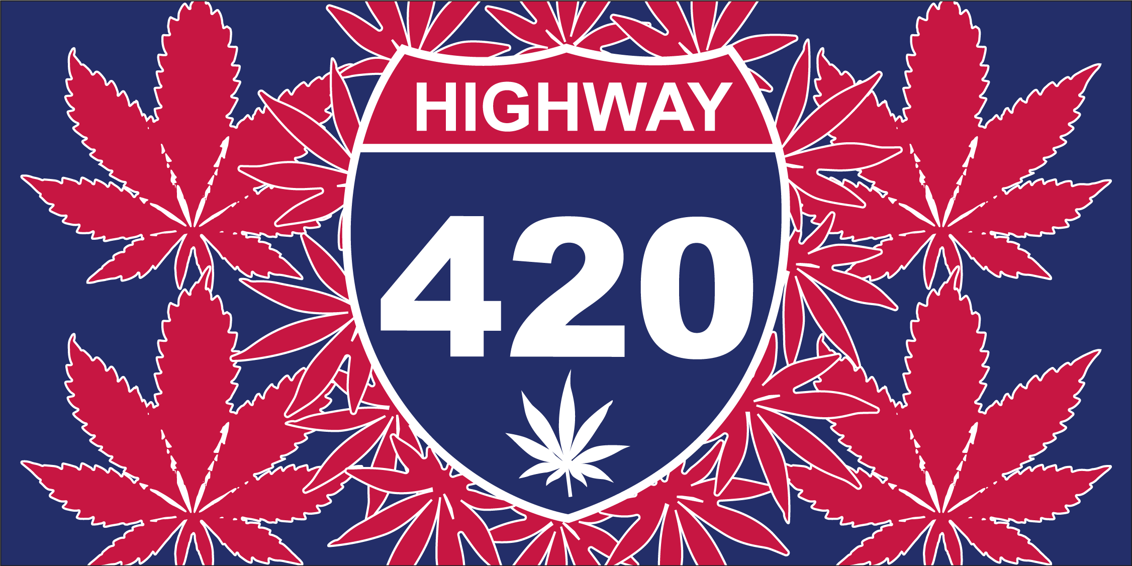 RED LEAF HIGHWAY 420 Cannabis POT HWY Bumper Sticker Made in USA Ameri