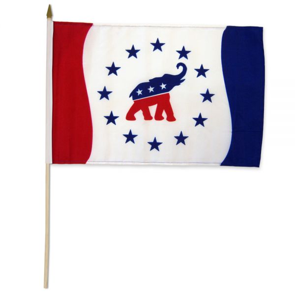 Republican New - Stick Flag 12''x18'' Rough Tex ® 68D