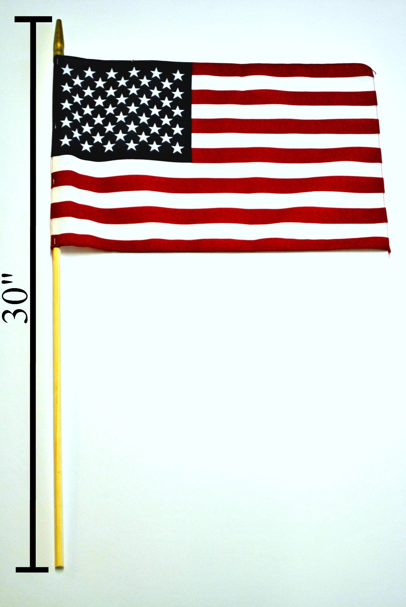 American Stick Flags 12"X18" USA for Parades Graves Celebrations 30" W