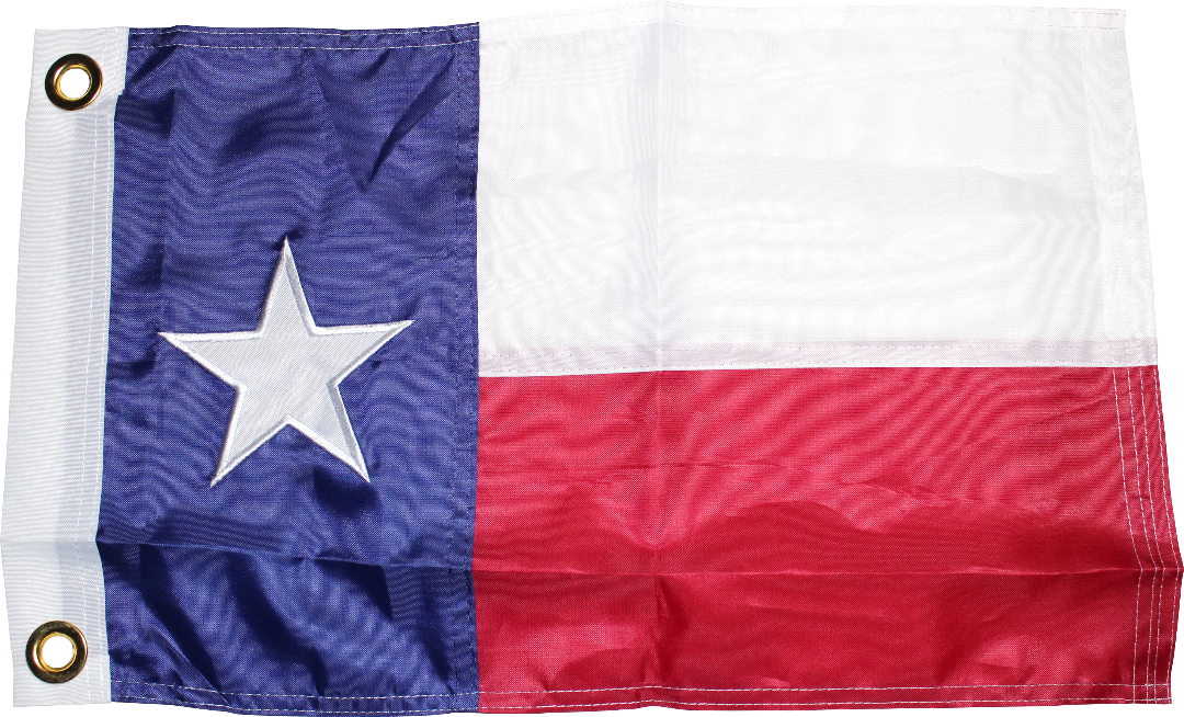 Texas 12x18 inches Boat Flags Dura-Lite ™ 300D Nylon Boat Flag Embroid