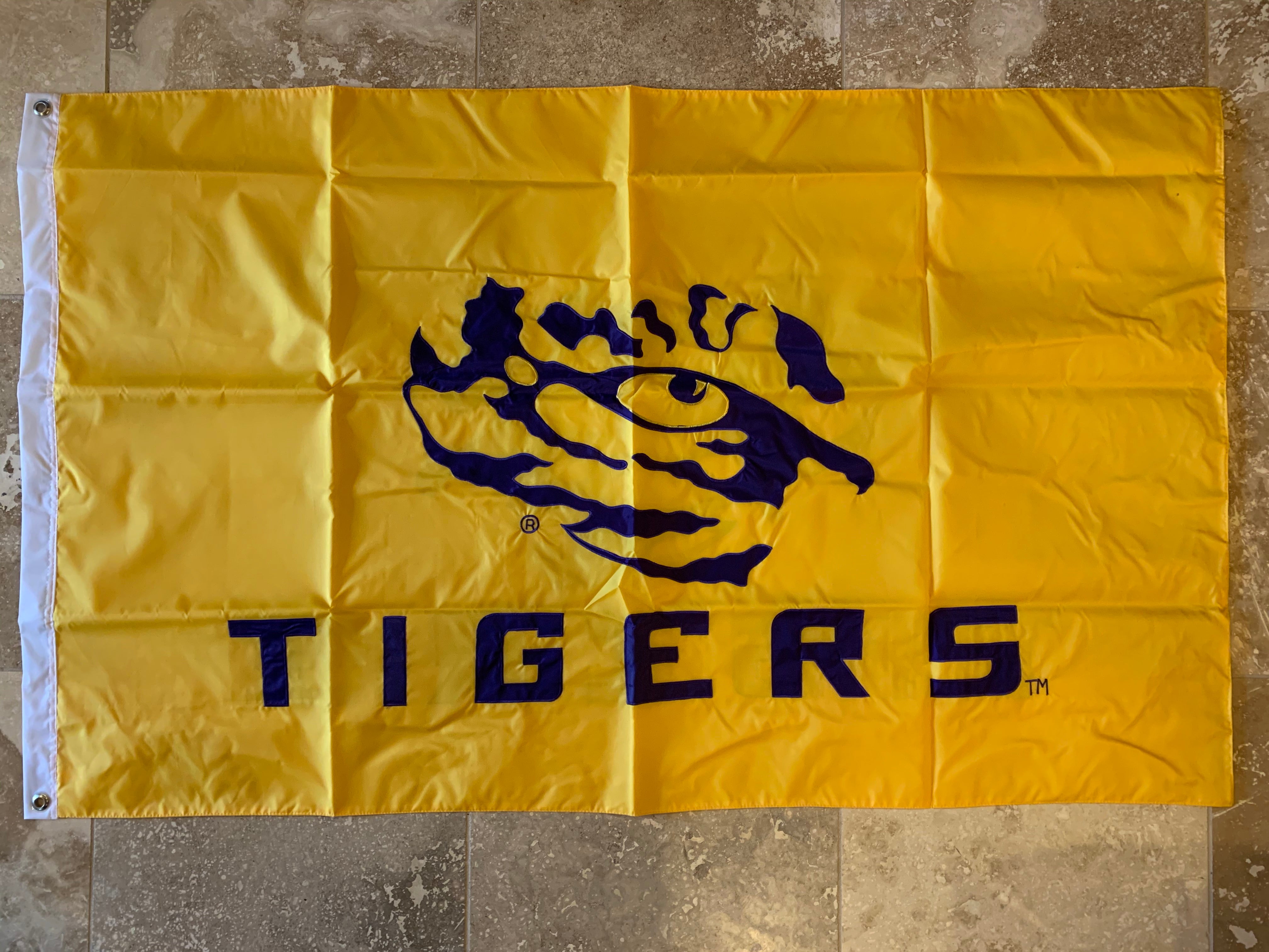 LSU Louisiana State University TIGERS® Premium Applique Two-Sided Flag