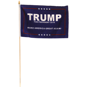 Trump I 12x18" stick flag 12 Pack