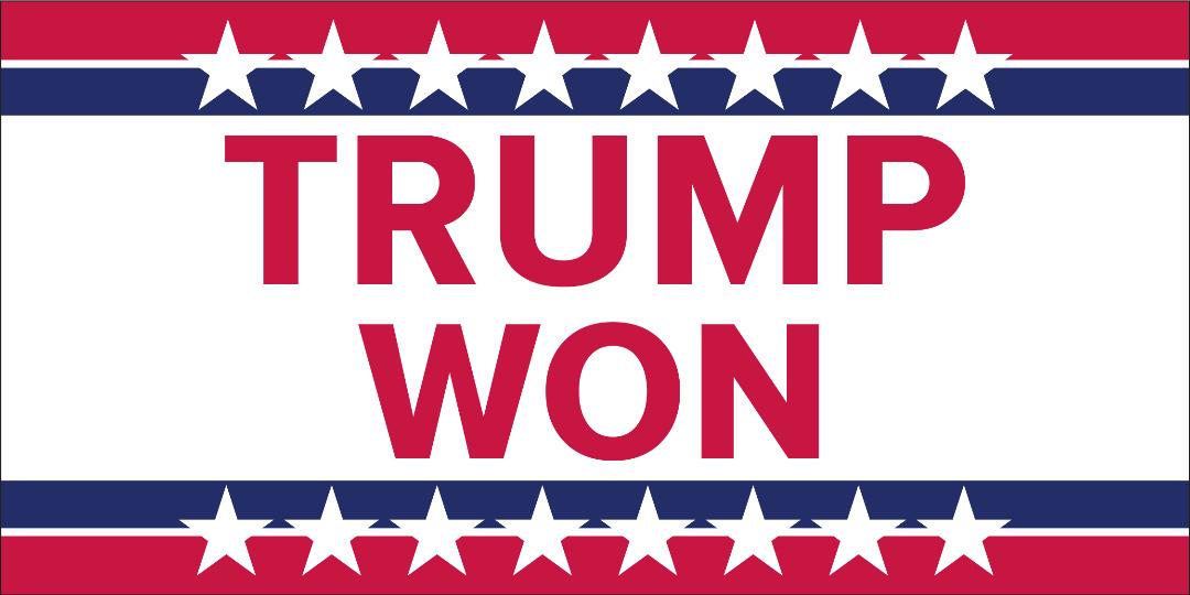 TRUMP WON Red White Blue Official - Bumper Sticker Made in USA FJB