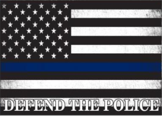 US Police Memorial Flag DEFEND THE POLICE 3X5' Thin Blue Line Official