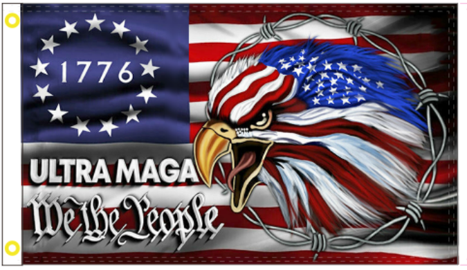 We The People Ultra MAGA Eagle Barb Wire 1776 3'X5' Flag ROUGH TEX® 10