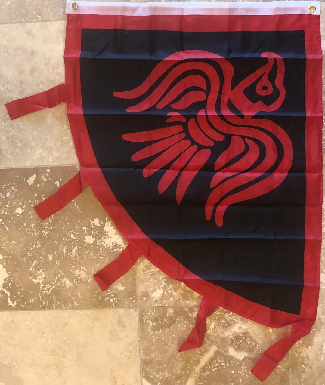 VIKING RAVEN 3'X4' 3x5 ORIGINAL SUN RAYS HISTORIC FLAG BLACK & RED ROU