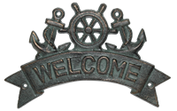 Welcome Anchor Sign Cast Iron